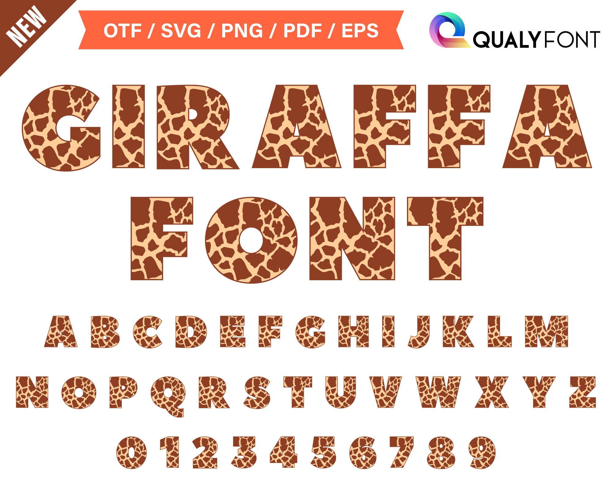 GIRAFFA Giraffe Font OTF you Can Type Cuttable Layered - Etsy