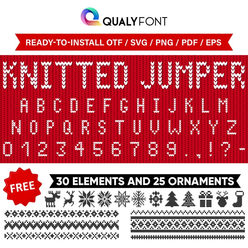 Knitted Numbers Svg - Etsy