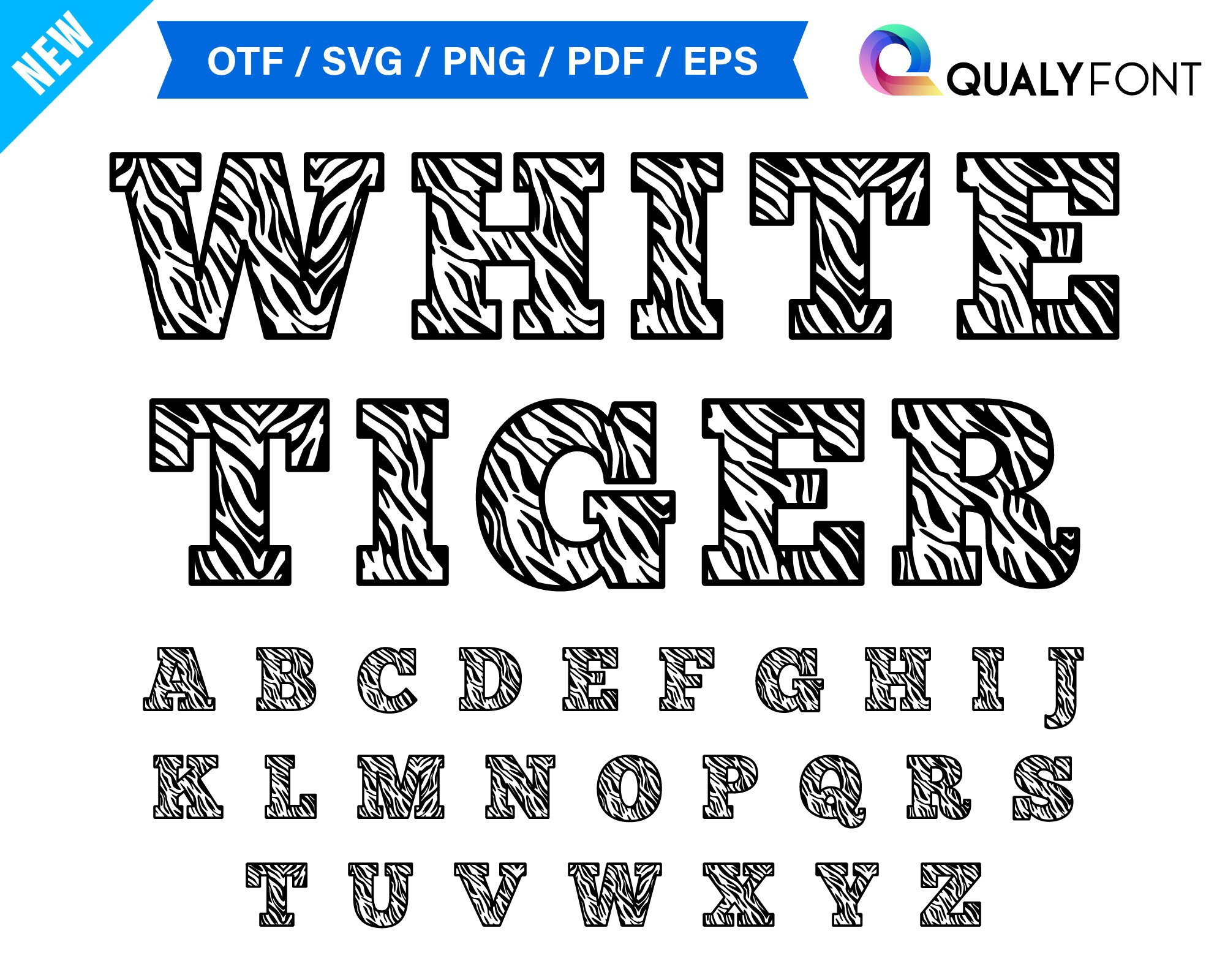 WHITE TIGER Tiger Font OTF Svg Png Sport Projects - Etsy