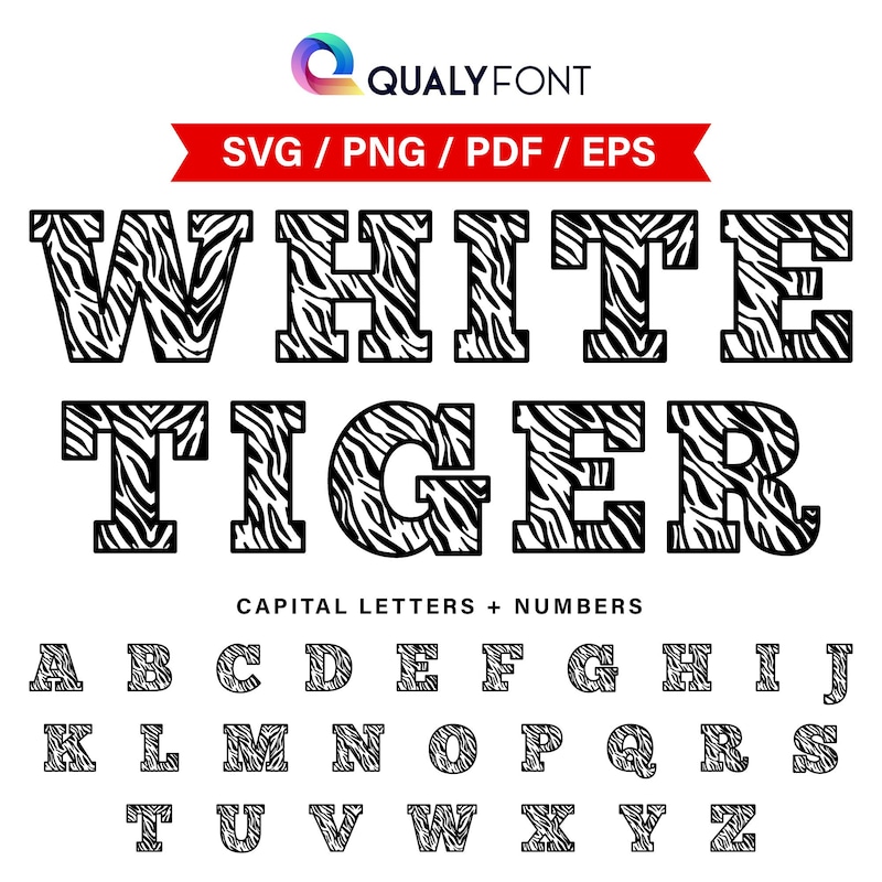 Tiger Font Svg - Etsy