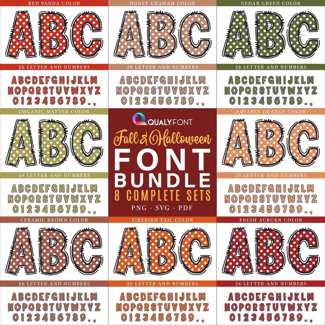 Polka Dot Doodle Alpha PNG, SVG, PDF, Dotted Font, Customization ...