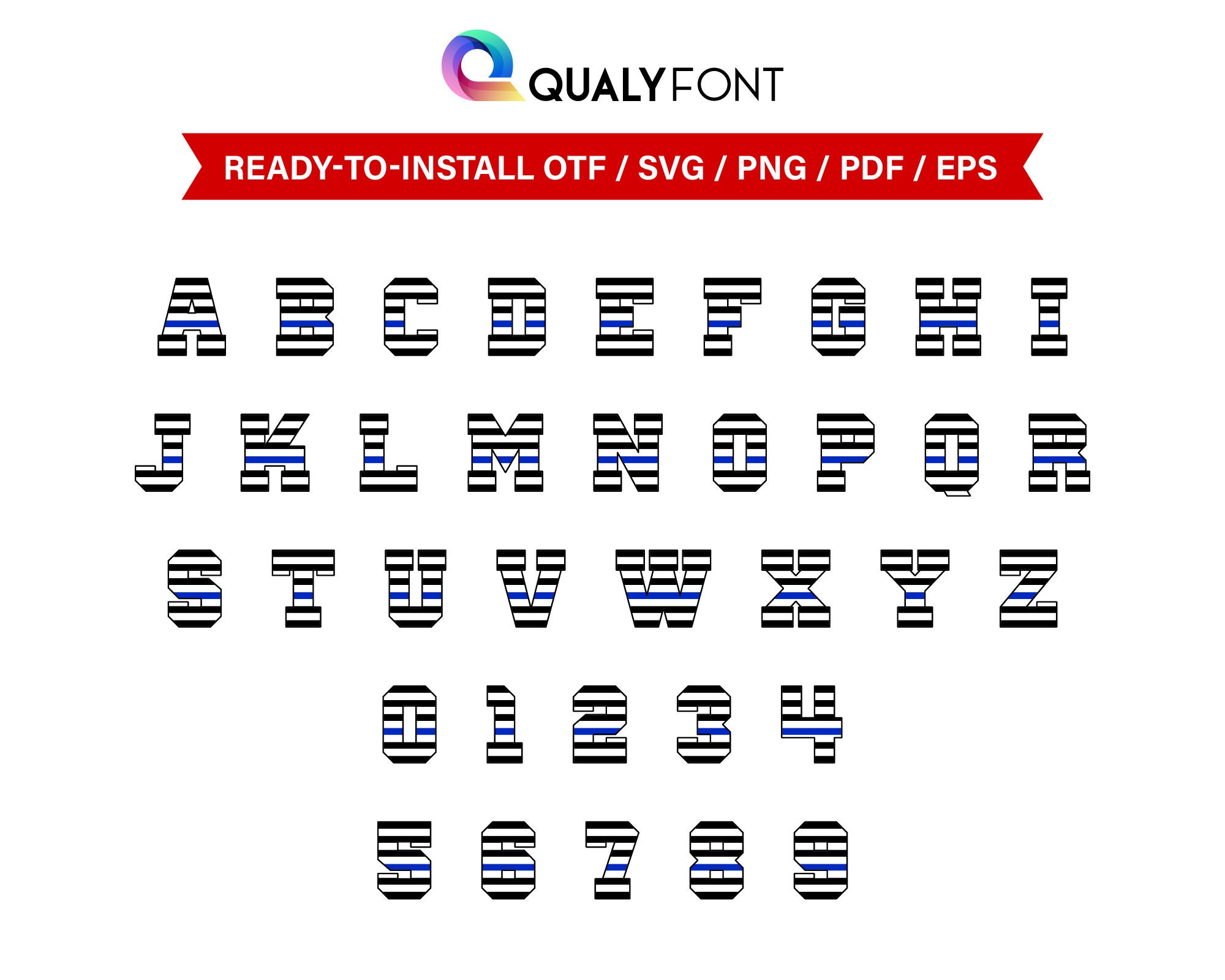 BLUE LINE, Police Font Otf Svg Png Letters & Numbers, Policeman ...