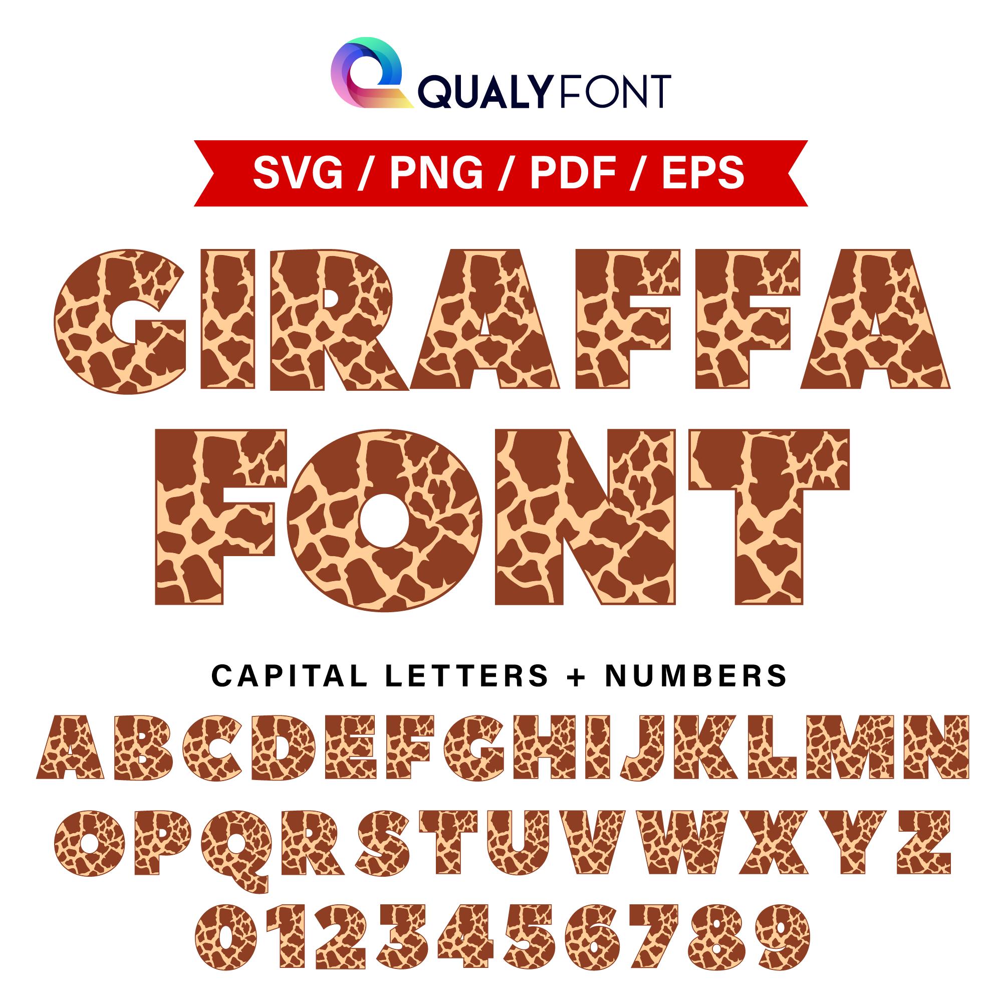 GIRAFFA/ Giraffe Font Svg, Png, Eps, Pdf, Giraffe Alphabet Letters ...