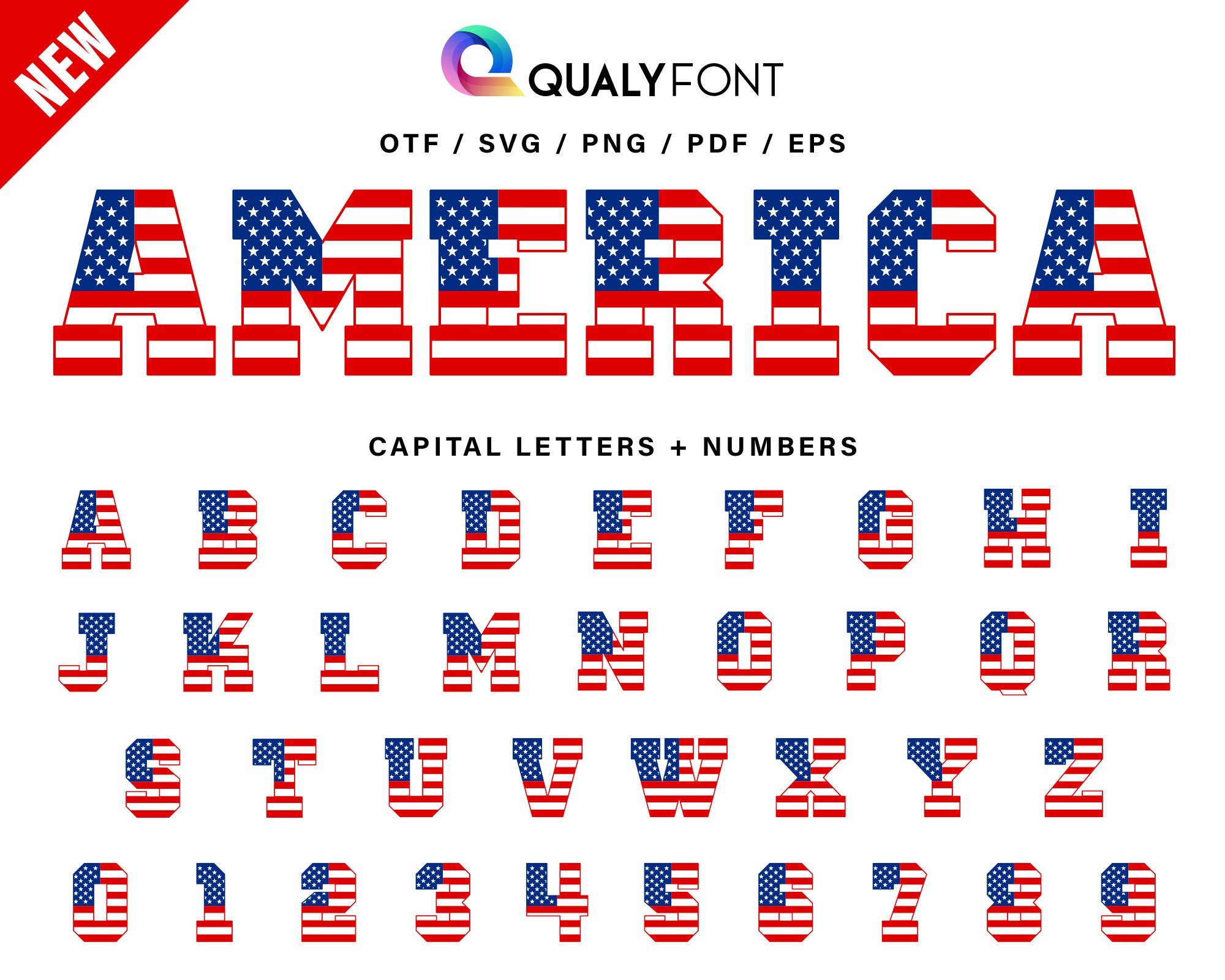 AMERICA/ USA Flag Font Otf Svg Png Stars & Stripes Alphabet - Etsy Canada