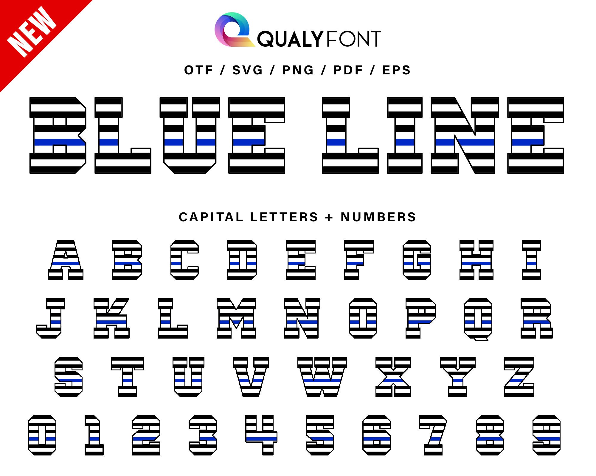 BLUE LINE Font Otf Svg Png Policeman Monogram Police - Etsy