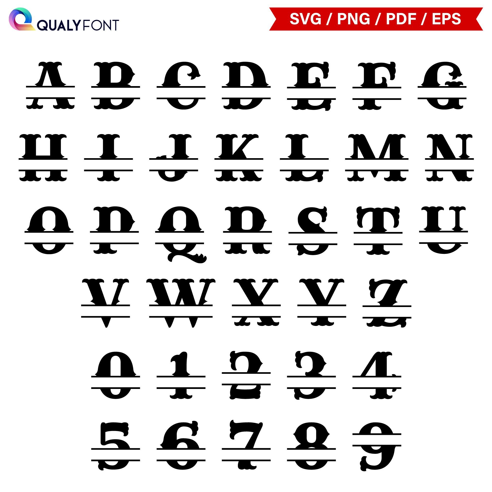 WESTERN SPLIT/ Split Western Font Svg, Png, Eps, Pdf, Letras y números ...