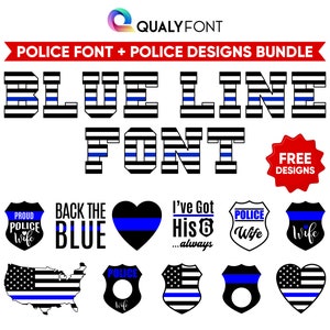 BLUE LINE, Police Font Otf Svg Png Letters & Numbers, Policeman ...