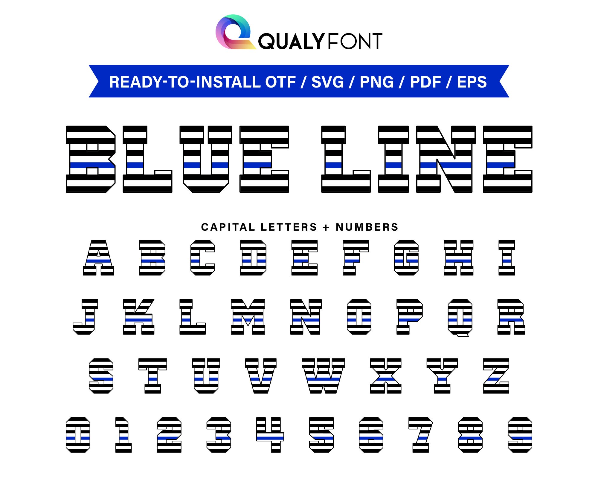 BLUE LINE Font, Otf Svg Png, Policeman Monogram, Police Letters ...