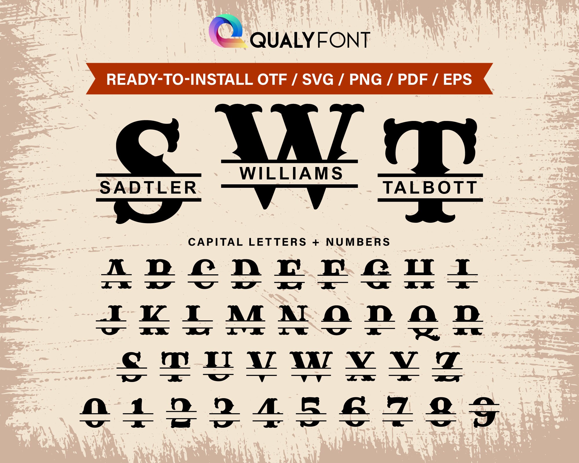WESTERN SPLIT/ Monogram Split Letters, Cowboy Divided Font OTF, Svg ...