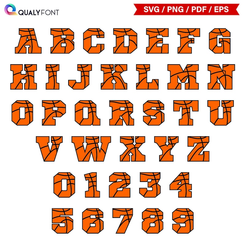 SLAM DUNK/ Basketball Font Svg, Png, Eps, Pdf, Basketball Letters ...