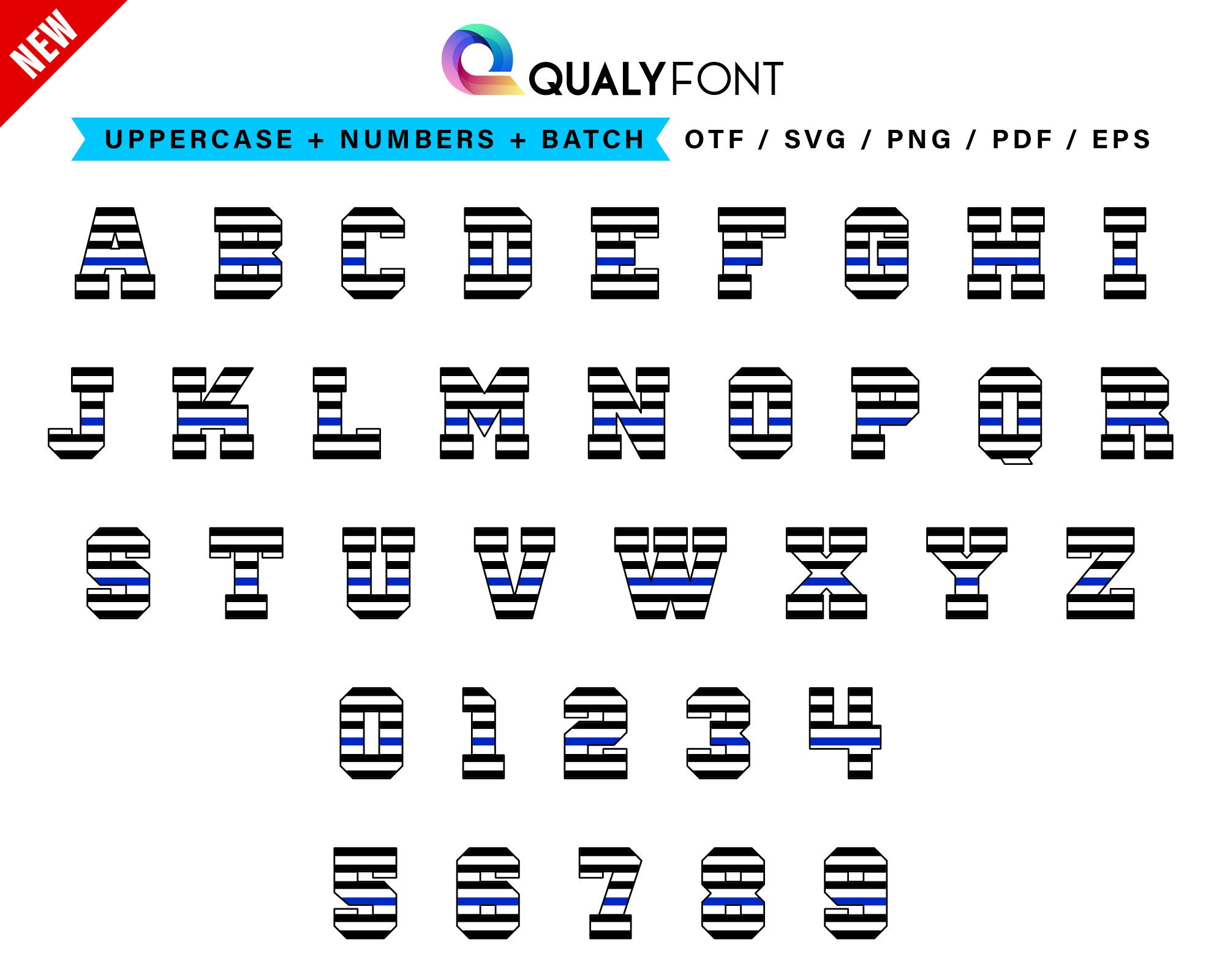 LÍNEA AZUL Fuente de policía Otf Svg Png Letras y - Etsy México