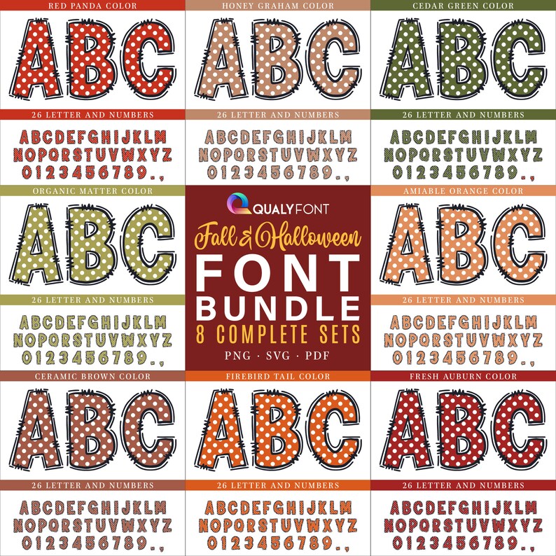 Polka Dot Doodle Alpha PNG, SVG, PDF, Dotted Font, Customization ...