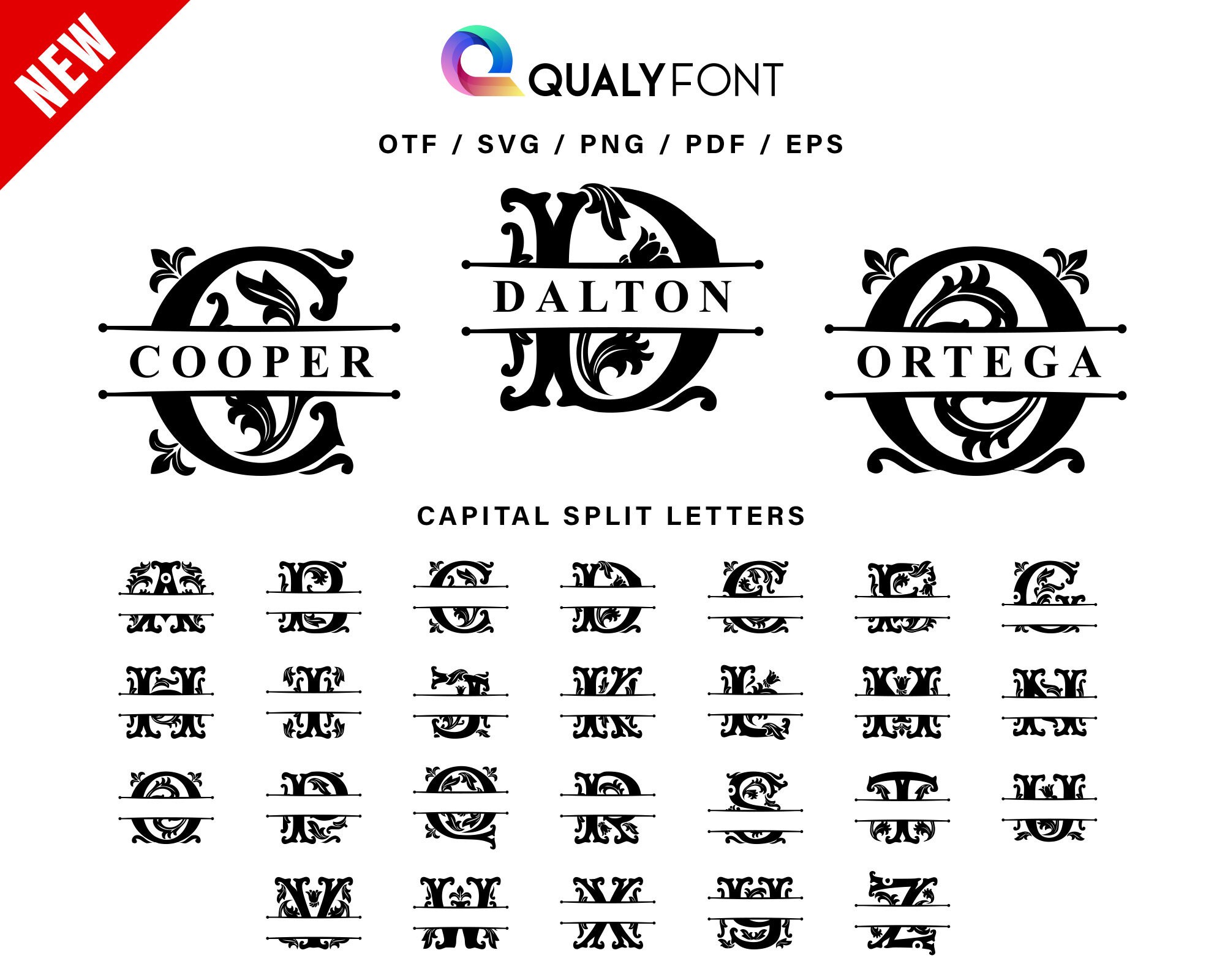 ROYAL SPLIT Monogram Split Font OTF Cuttable Layered Svg - Etsy