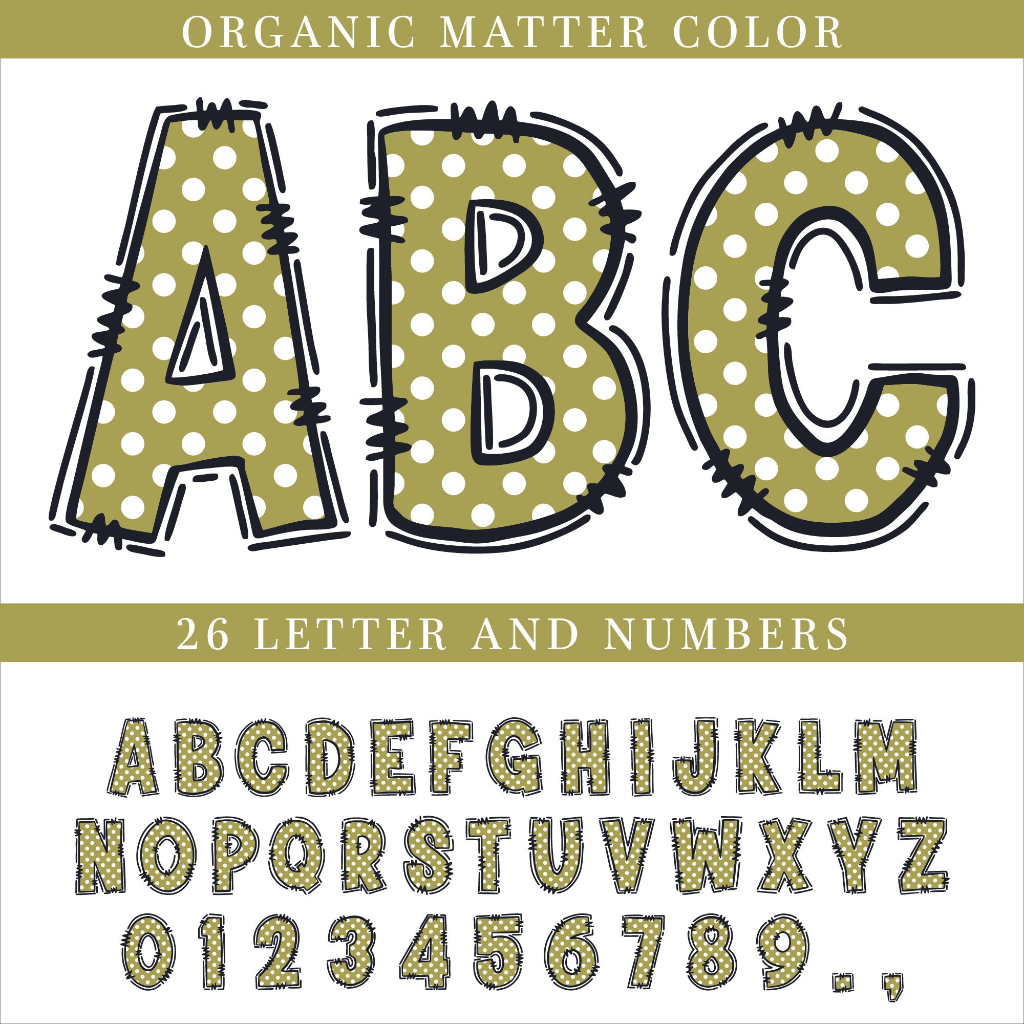 Polka Dot Doodle Alpha PNG, SVG, PDF, Dotted Font, Customization ...