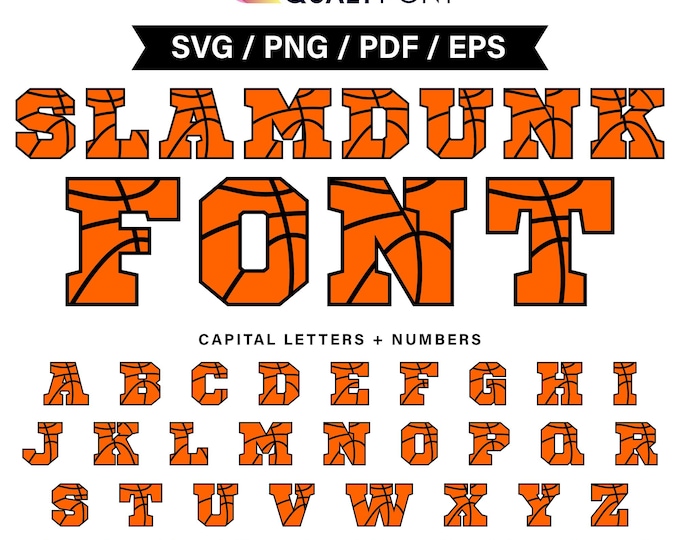 Basketball Letters Font and Numbers SVG Cut File for Silhouette Cameo ...