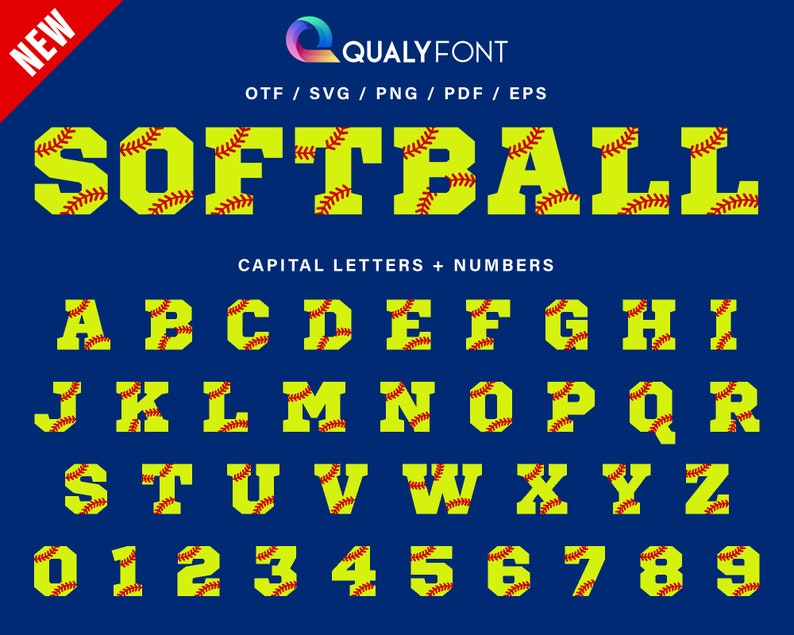 SOFTBALL/ Softball Font OTF Layered Svg Printable Png - Etsy Australia