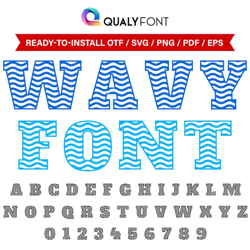 Wavy Font - Etsy