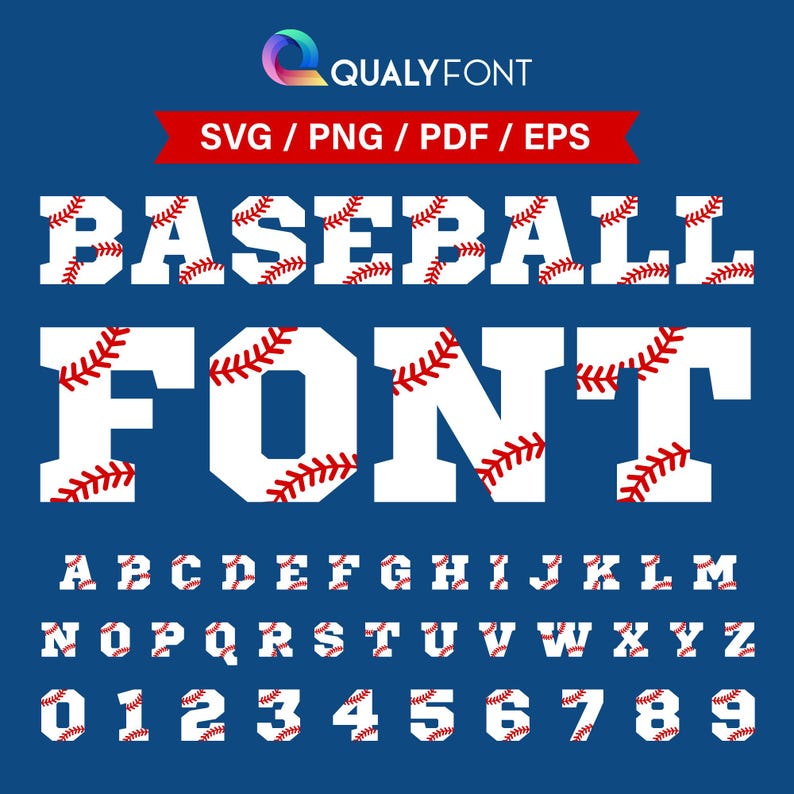 BASEBALL FONT/ Baseball Font Svg, Png, Eps, Pdf, Baseball Alphabet ...