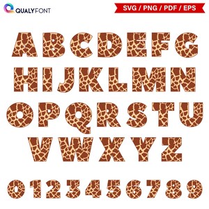 GIRAFFA/ Giraffe Font Svg, Png, Eps, Pdf, Giraffe Alphabet Letters ...