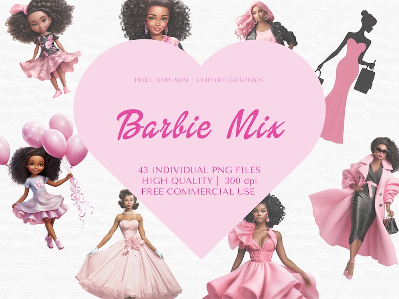 Barbie Clip Art Digital Clipart Collection Doll Birthday - Etsy Australia