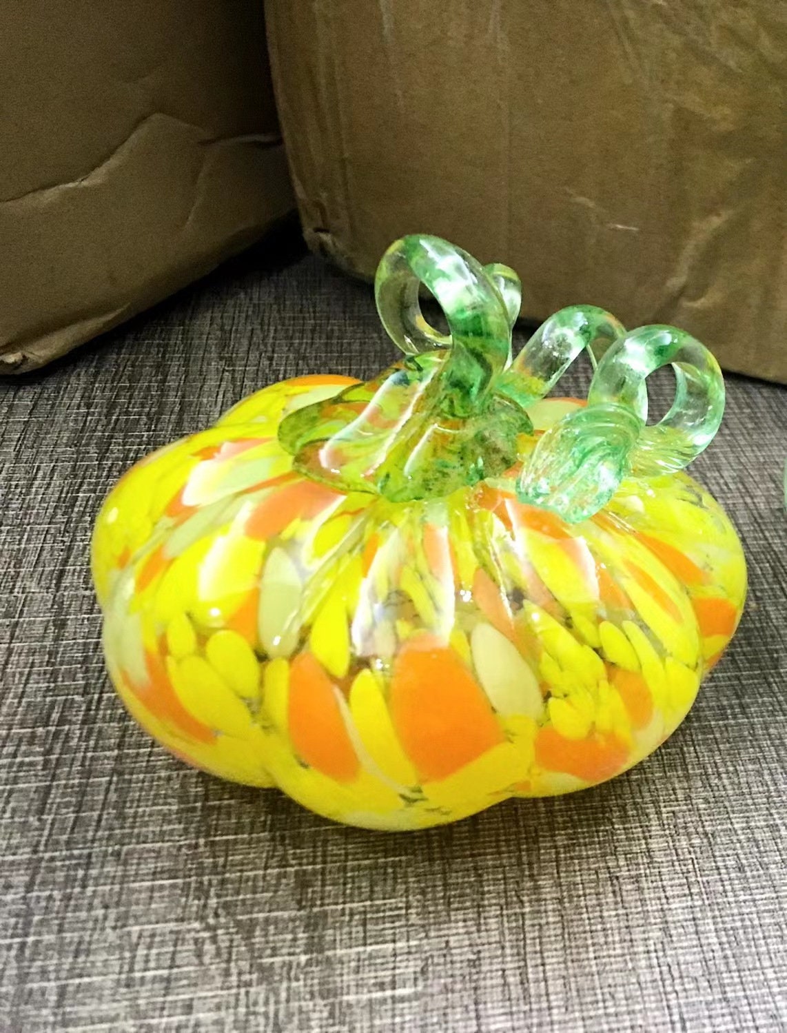 Hand Blown Glass Pumpkin, Glass Pumpkin, Hand Blown Art Glass,glass ...