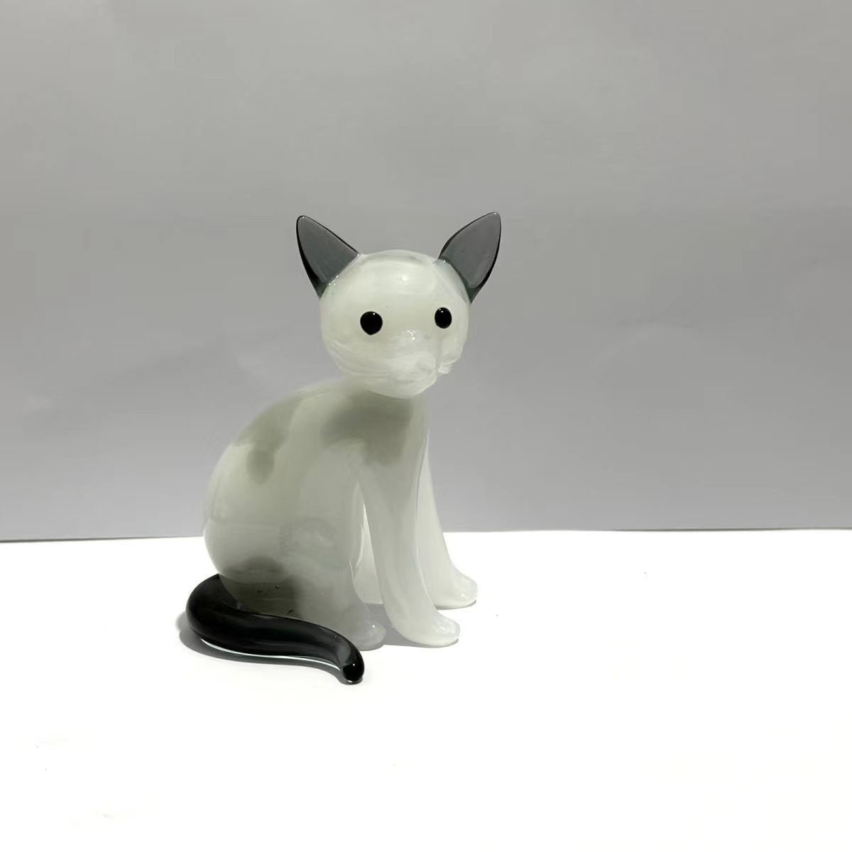 Glass Cat Statue, Glass Cat, Hand Blown Art Glass, Glass Cat Sculpture ...