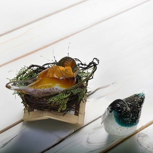 Small Glass Bird Figurines, Glass Bird, Hand Blown Art Glass,glass Bird ...