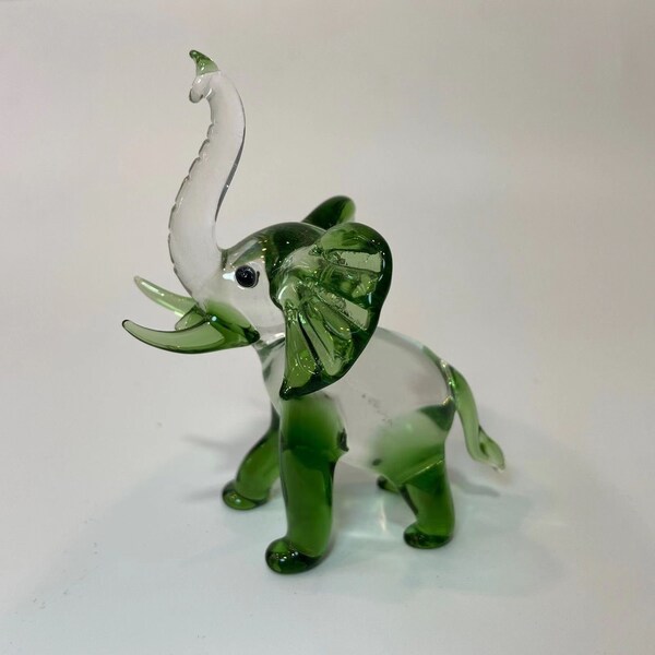 Glass Elephant - Etsy