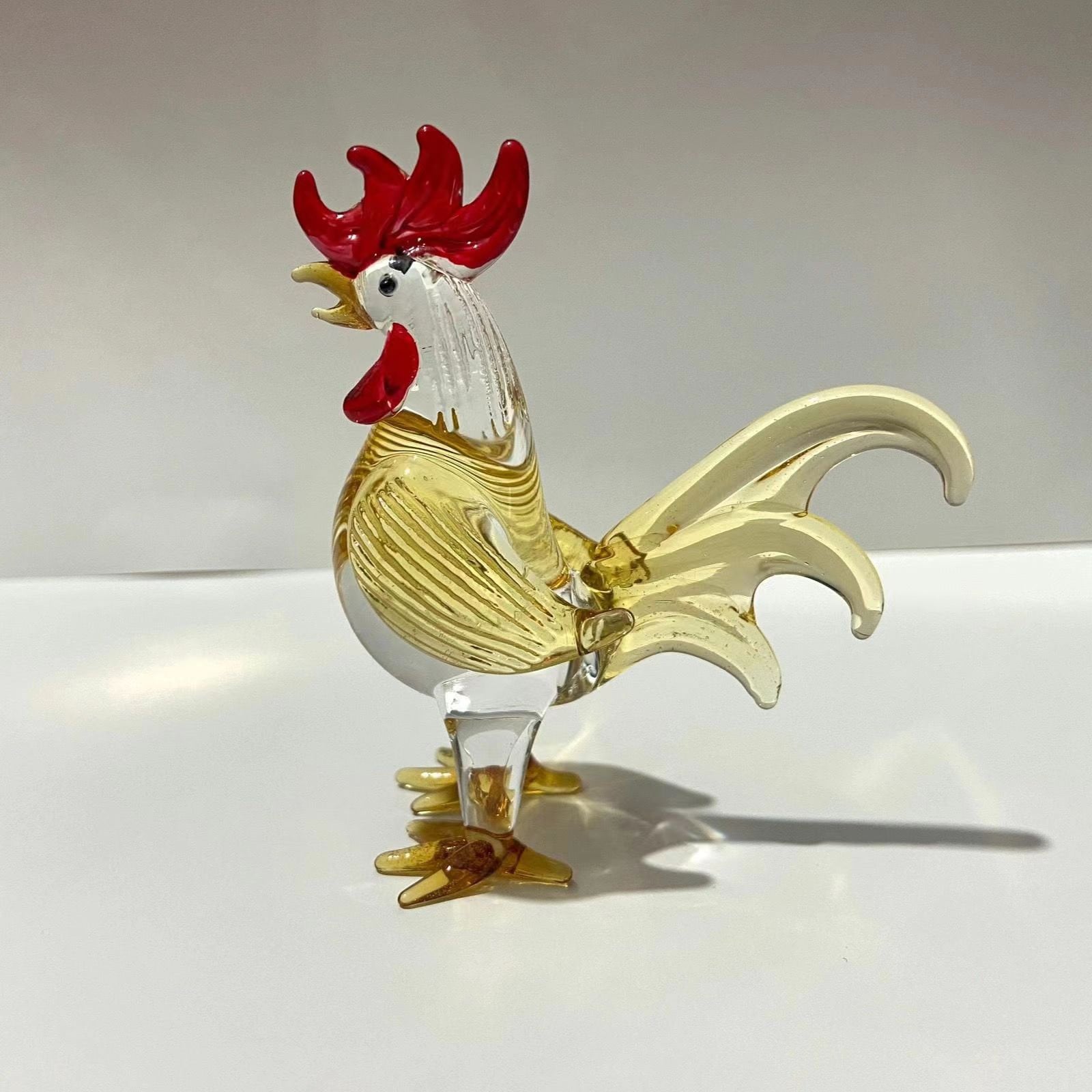 Glass Rooster Figurines, Glass Rooster, Hand Blown Art Glass,glass Bird ...