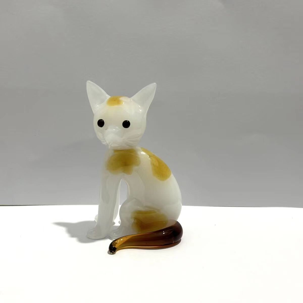 Glass Cat Statue, Glass Cat, Hand Blown Art Glass, Glass Cat Sculpture ...