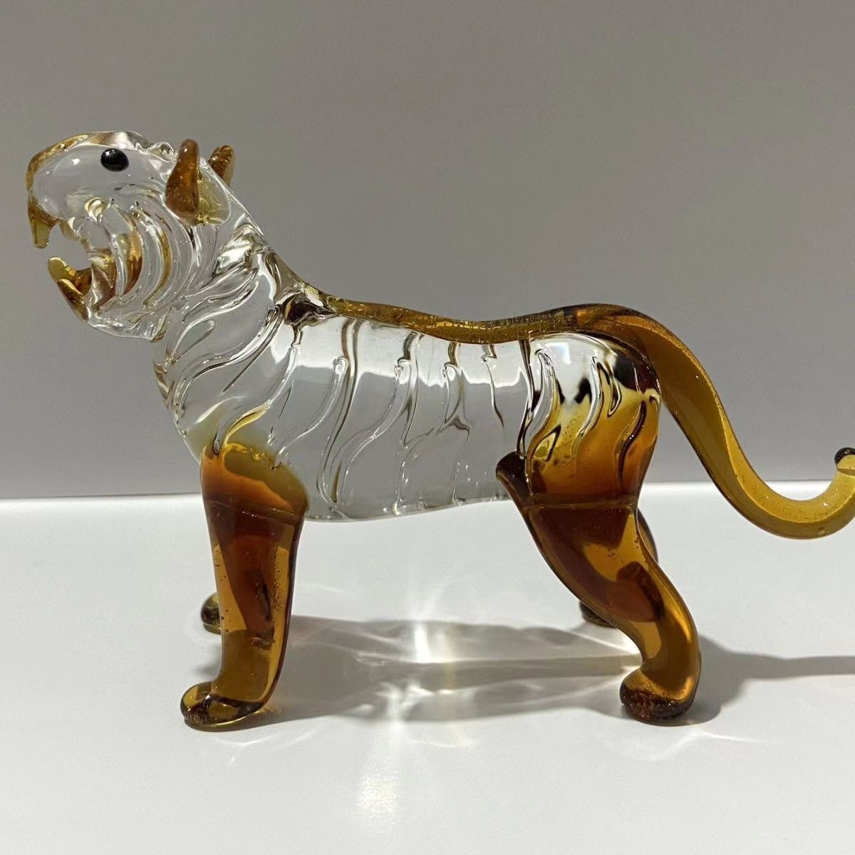 Glass Tiger Figurines Glass Tiger Hand Blown Glassglass - Etsy