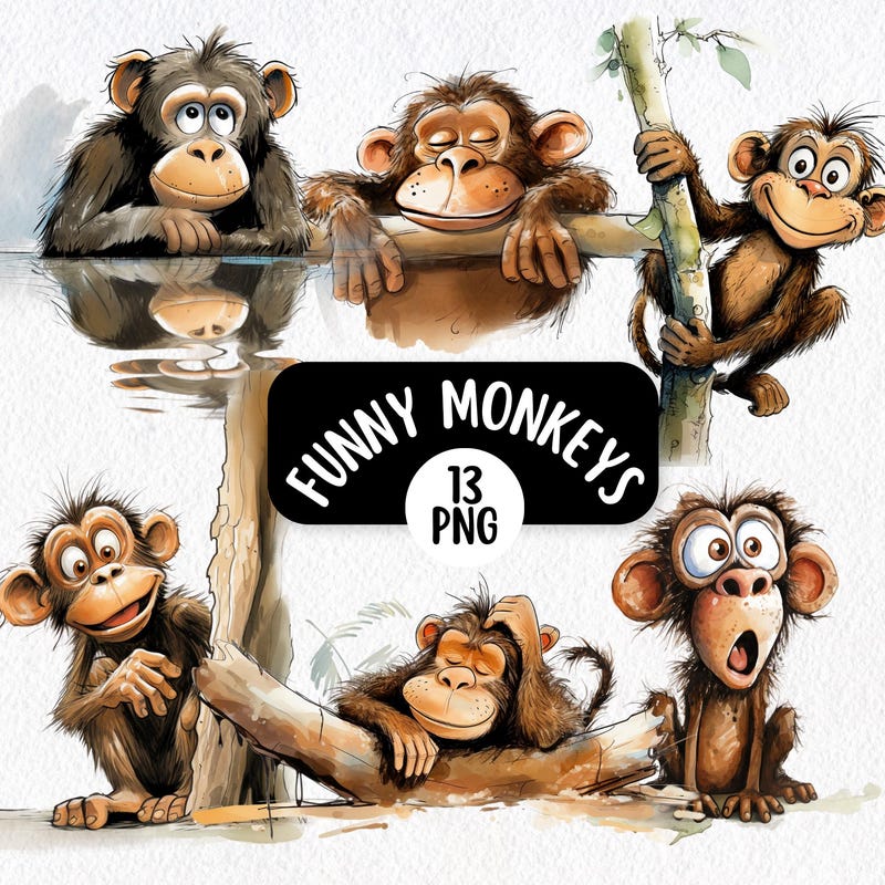 Clown Monkey Collage - Etsy