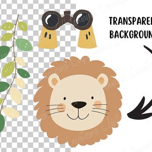 Cute Safari Animal Faces PNG Clipart Bundle | Commercial Use | Jungle ...