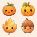 Autumn Kawaii Clipart Bundle | Set of 30 High Quality PNG Files ...