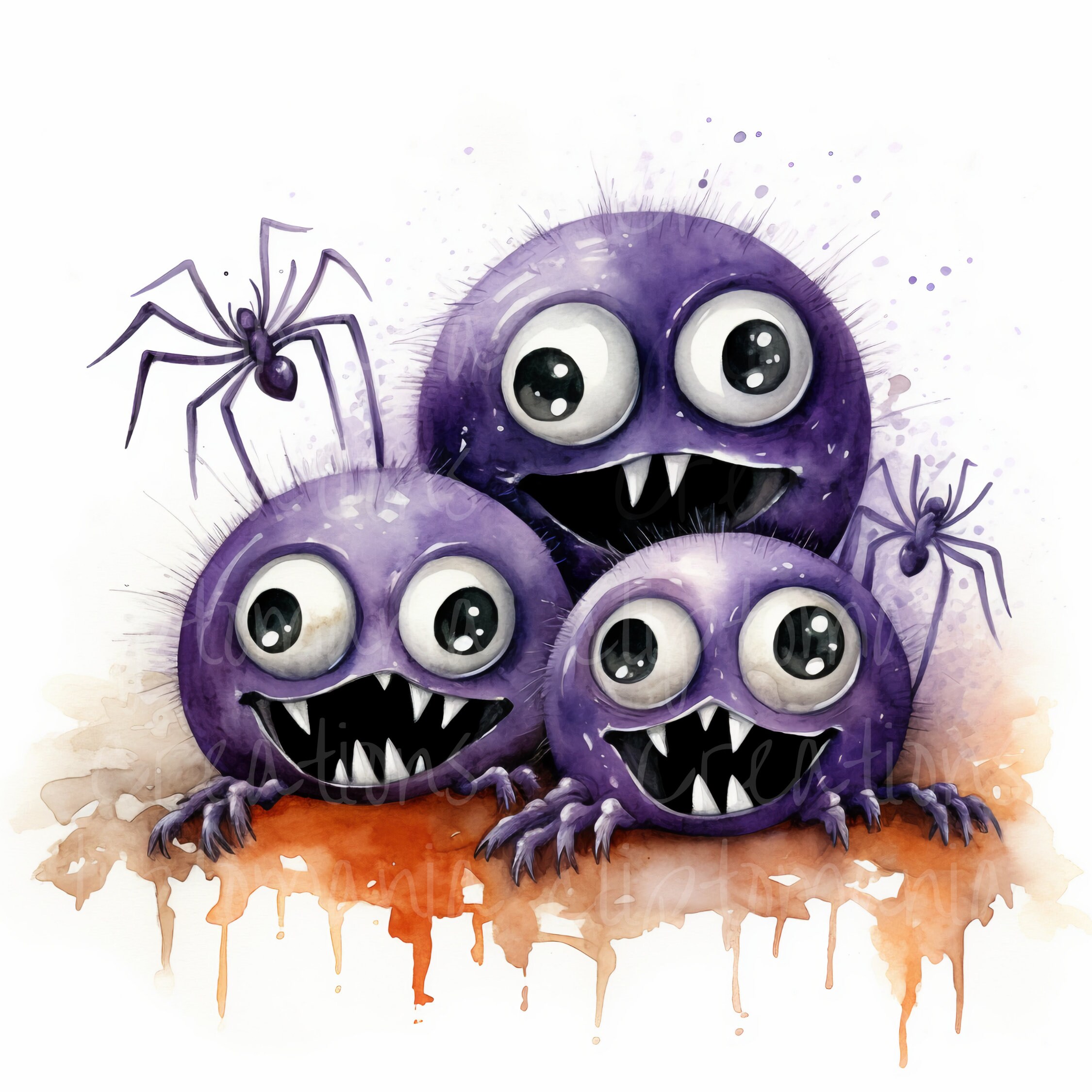 Halloween Watercolour Clipart Bundle Spooky Pumpkins - Etsy