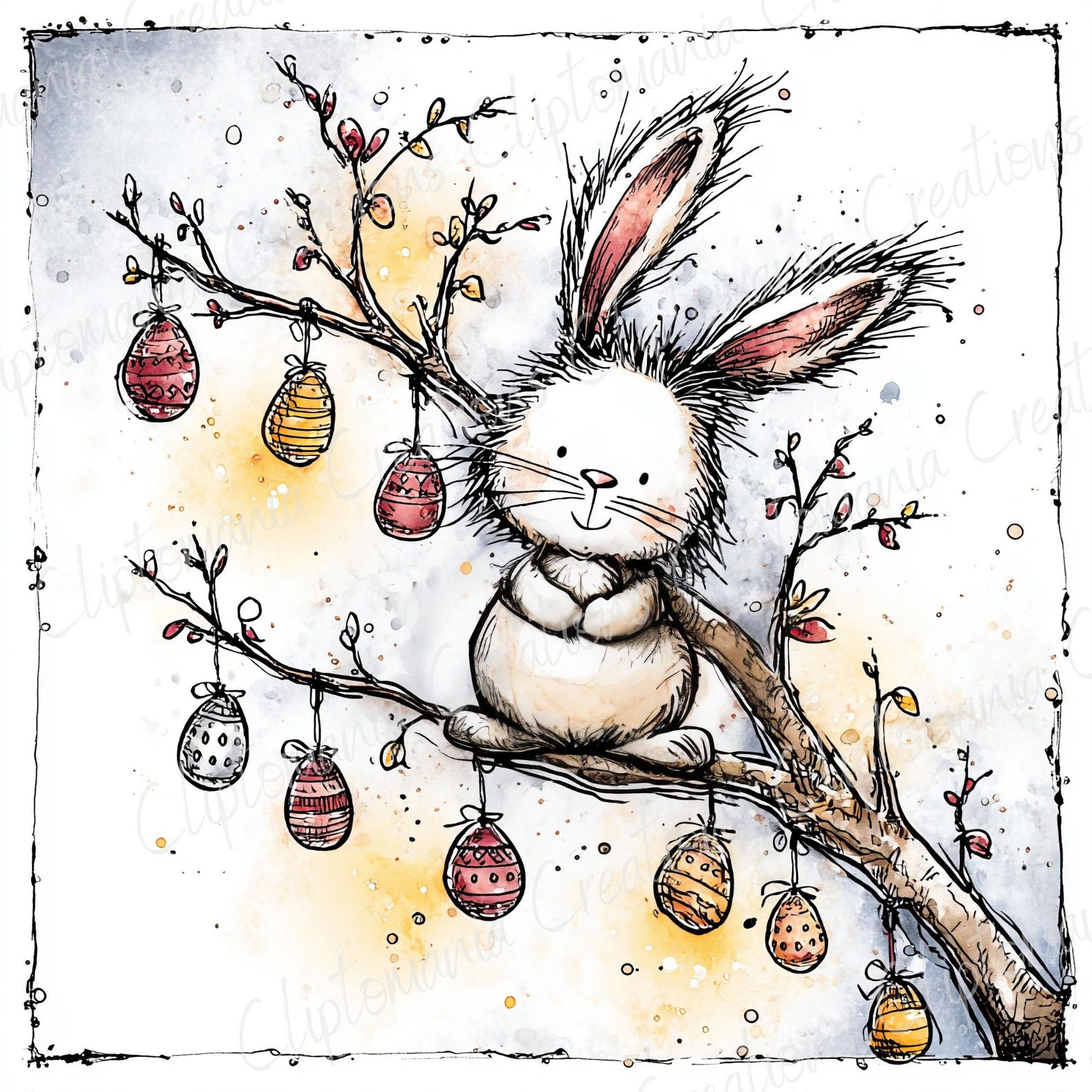 Easter Bunny Clipart Bundle, Watercolor Rabbit Designs (12 JPEG) - Etsy