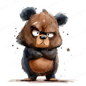 Funny Bear PNG Clipart Bundle, Quirky Bear, Funny Woodland Animal ...