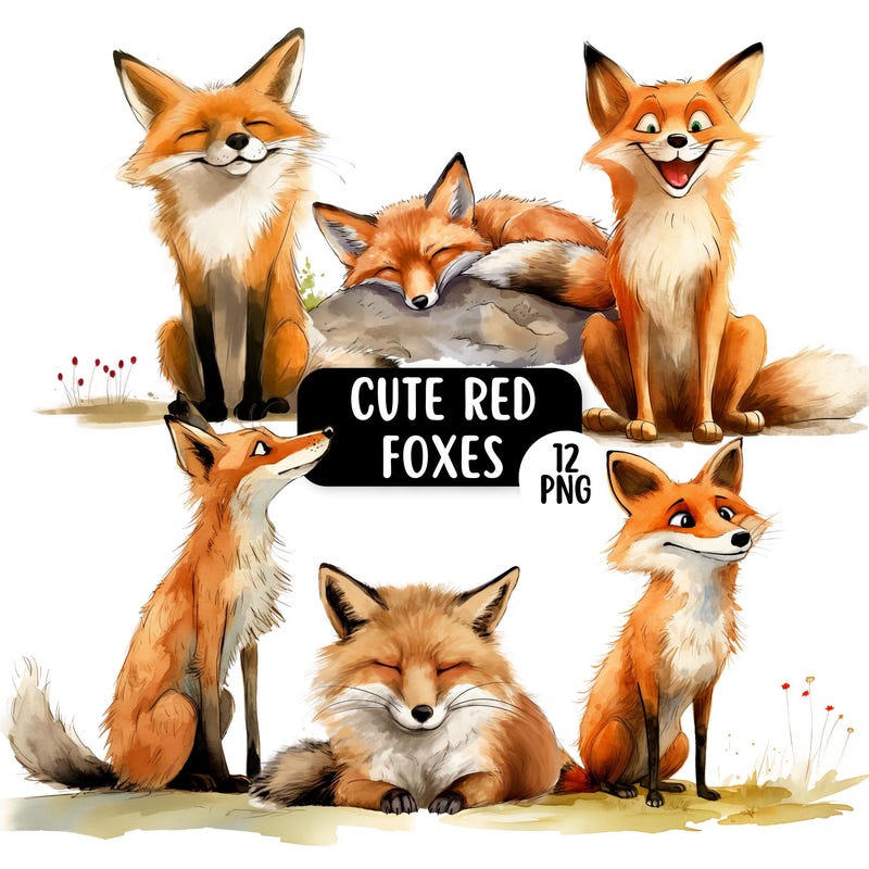 Red Fox Watercolor - Etsy