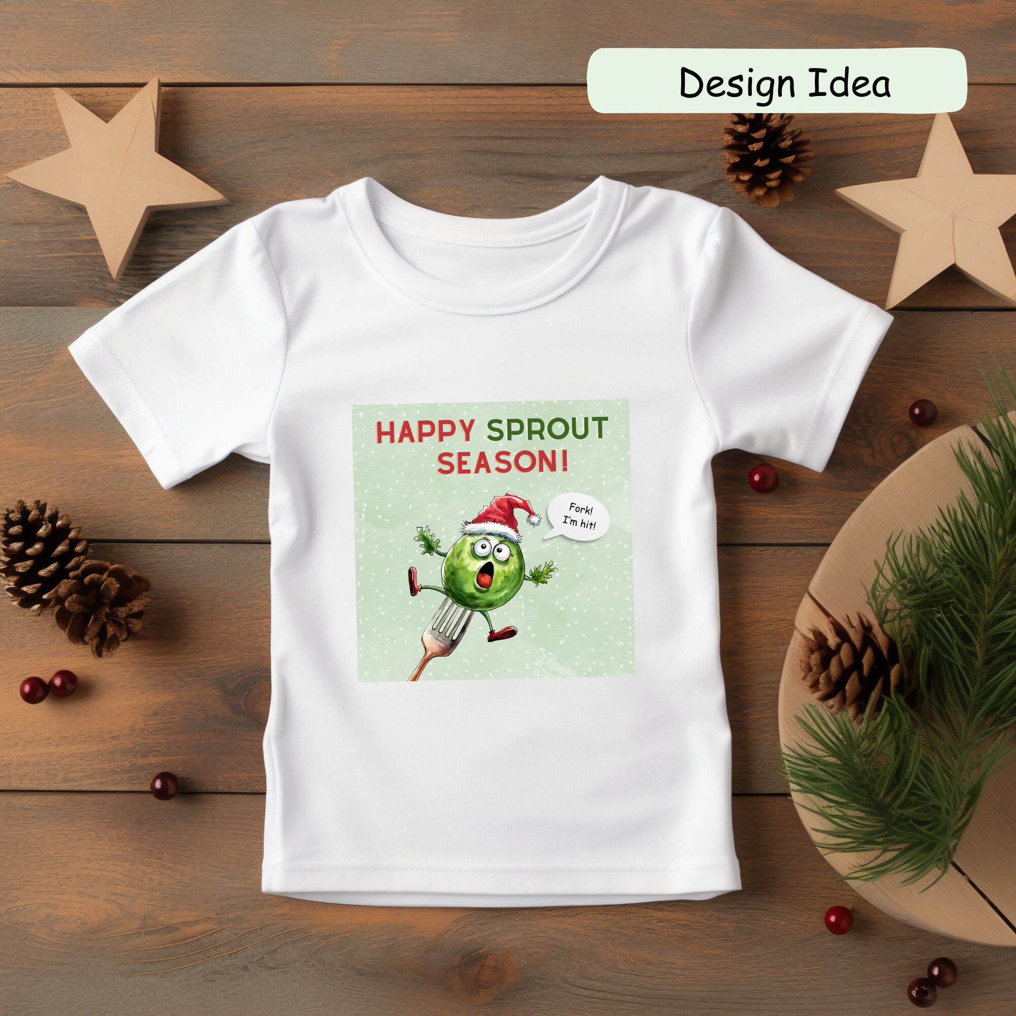 Funny Christmas Sprout & Fork Clipart Set | High Quality Transparent ...
