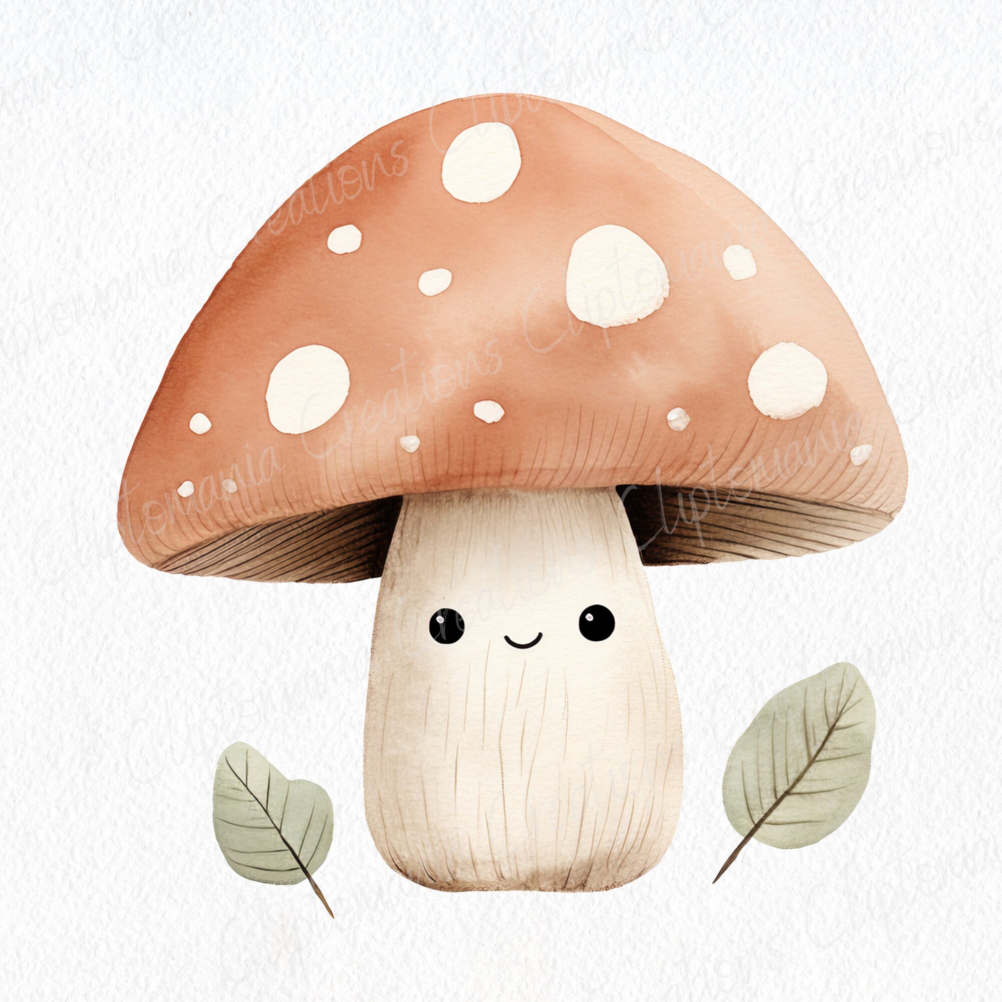 Cute Mushroom Clipart Bundle, Transparent Backgrounds, Toadstool ...