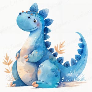 Cute Watercolour Dinosaur Clipart Bundle | 12 High Quality JPEG ...