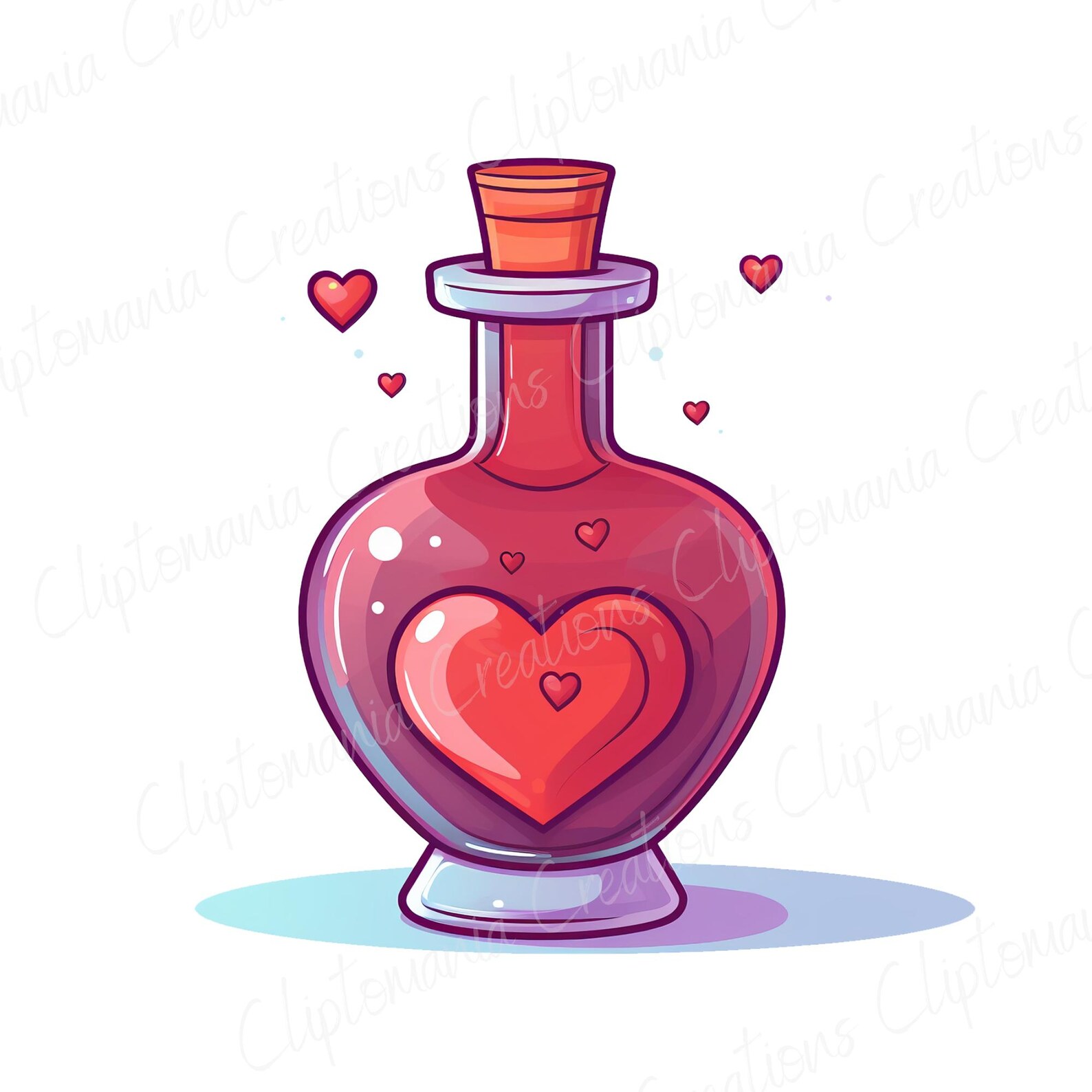 Love Potions & Roses Clipart Bundle 12 PNG Files, Transparent ...