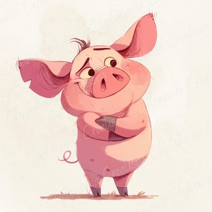 Cute and Funny Pig Clipart Bundle 20 PNG Images | Commercial Use ...