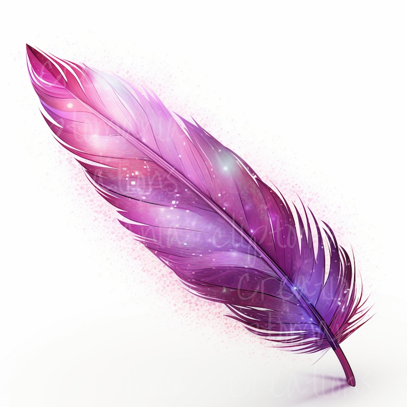 Glitter Feather Clipart | Blue, Purple & Pink Feathers | 12 High ...