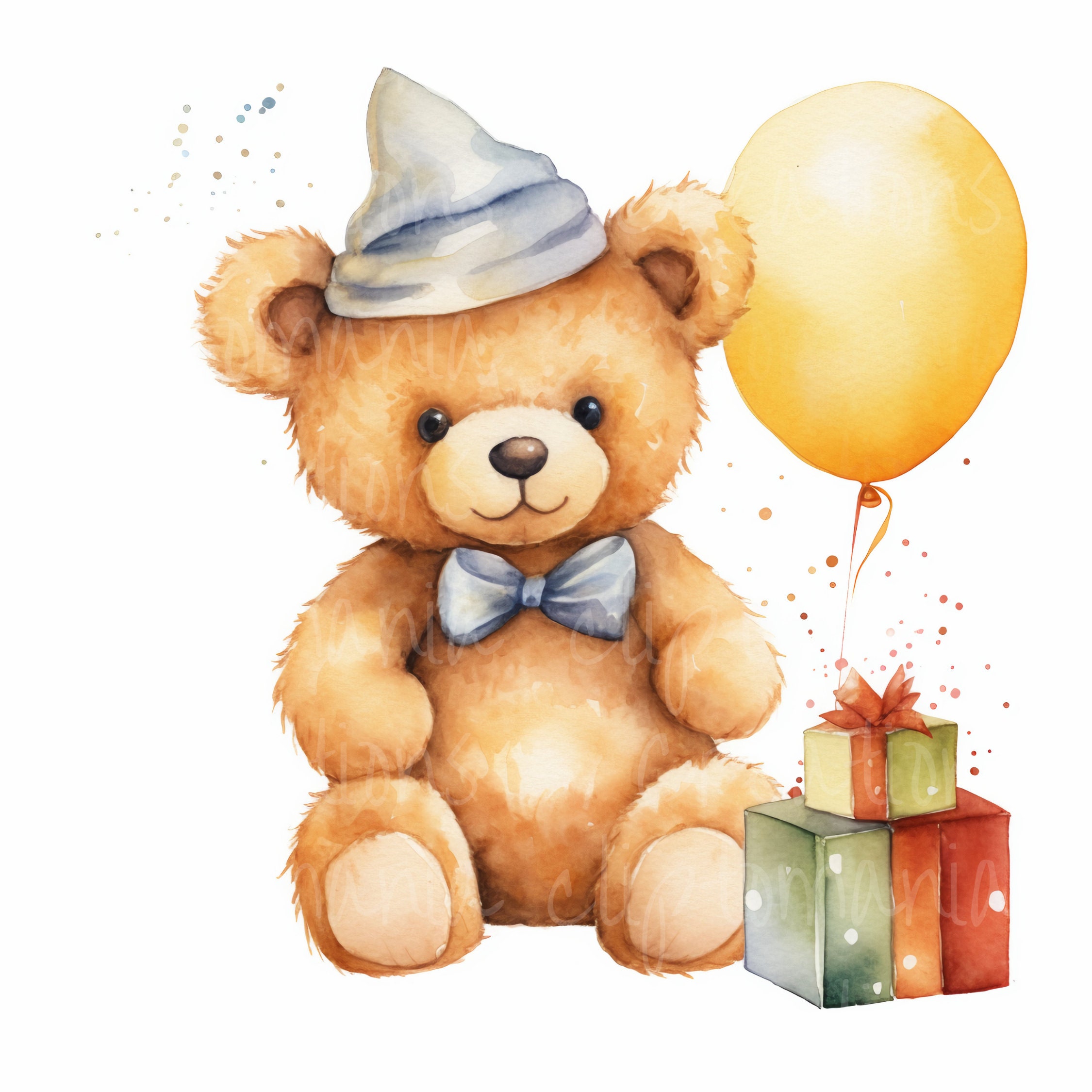 Teddy Bear Birthday Clipart Bundle 12 High Quality - Etsy