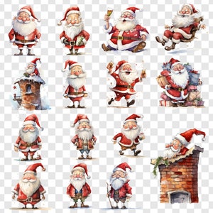 15 Funny and Cute Santa PNG Clipart Bundle | Transparent Backgrounds ...