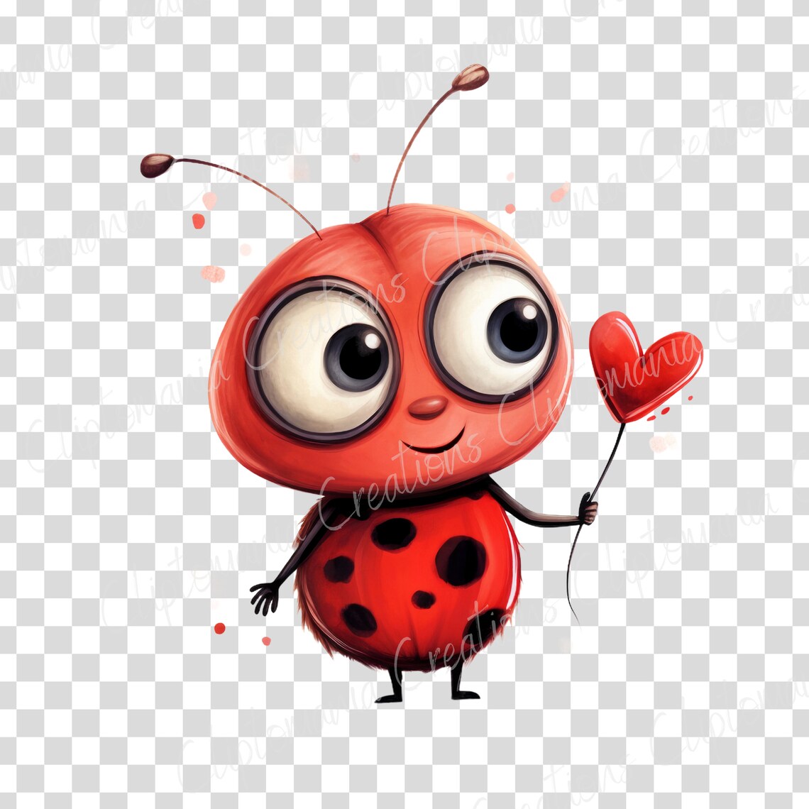 Cute Love Bug PNG Clipart Bundle | Transparent Backgrounds | Commercial ...