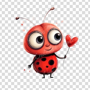 Cute Love Bug PNG Clipart Bundle | Transparent Backgrounds | Commercial ...