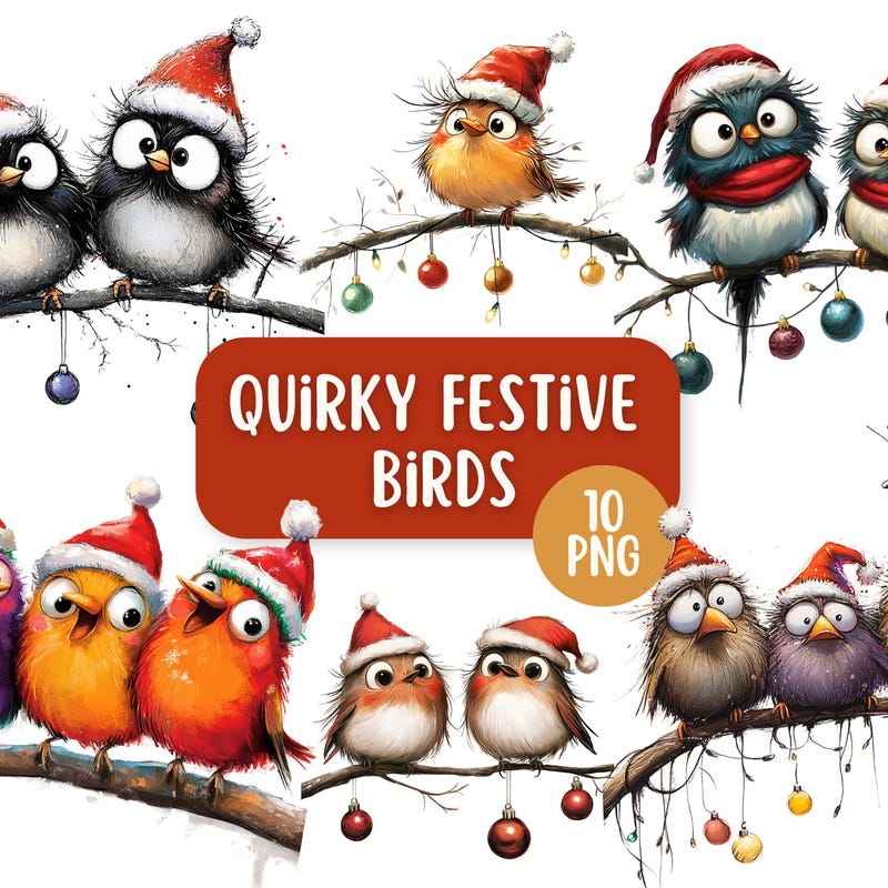 Bird Christmas Card - Etsy