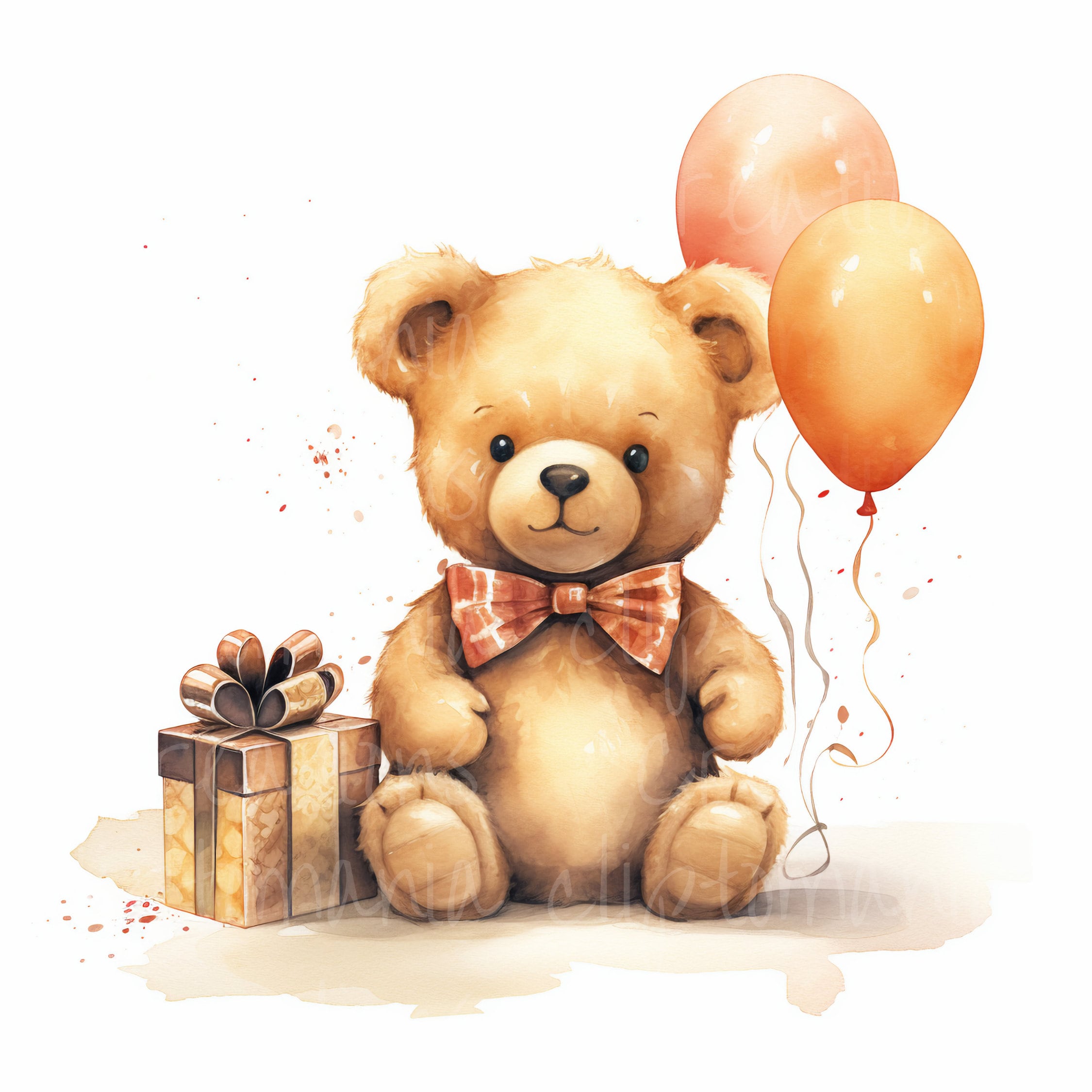 Teddy Bear Birthday Clipart Bundle 12 High Quality - Etsy